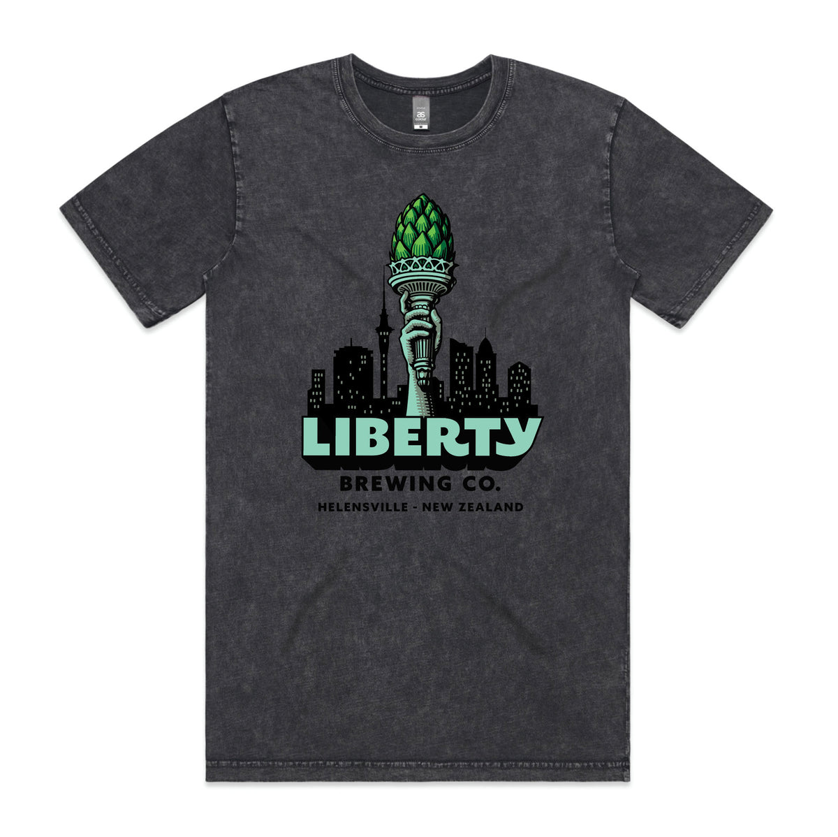 Liberty Hop Torch T-Shirt - Stonewash Black – Liberty Brewing